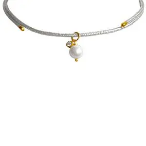 EYECONIC BY SAMAR AJRAM Pearl & Zircon Magnetic Choker - Silver