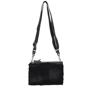 OWEN BARRY Sheepskin Crossbody Clutch - Black