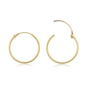 SPERO LONDON 9ct Solid 16mm Hoop Earrings - Gold