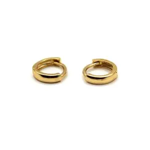 VICSTONENYC FINE JEWELRY Yellow Solid Small Hoop Earrings - Gold