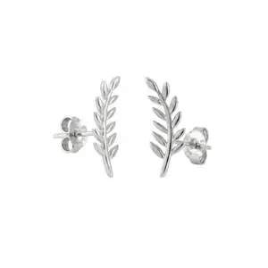 SPERO LONDON Wheat Earrings Ear Of Wheat Sterling Stud Earring - Silver