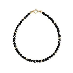HERSELF COLLECTIONS Black / Gold 14k Gold Black Starry Night Bracelet - Black/gold