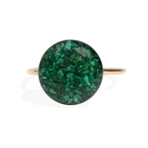 KATE KOEL Statet Malachite Gold Ring - Green