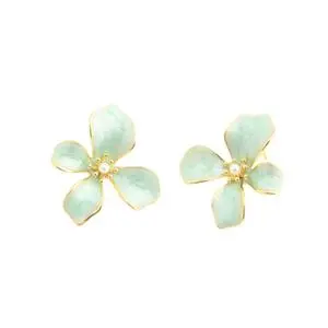 STARFISH PROJECT Gold / Blue Hope In Bloom Flower Earrings - Gold/blue
