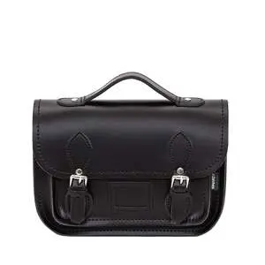 ZATCHELS Leather Midi Satchel - Black