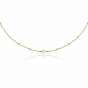 LILY & ROO Satellite Single Pearl Choker - Gold
