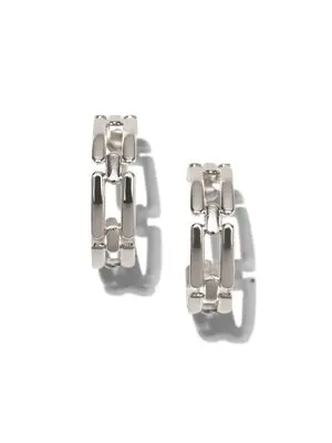 JAREDJAMIN Bravura Chain Hoop Post Earrings - Silver