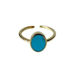 FIHR COLLECTION Gold / Blue Gold-plated Turquoise Ring - Gold/blue