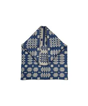 MABLI Blue / Grey Carthen Merino Tube Scarf Denim / Wheat - Blue/grey