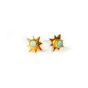 LA KAISER Opal Starburst Studs - Gold
