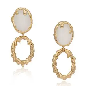 PREETI SANDHU Neutrals Molten Flame Moonstone Earrings