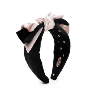 MISS CICCONI Neutrals / Olivia Headband Blush And Velvet - Black