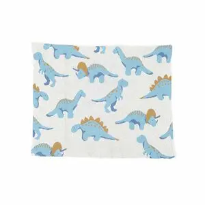 In2green Baby Cotton Knit Blanket Dinosaur - Blue