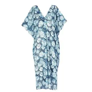 N'ONAT Blue / White Ocean Whisper Summer Dress In Blue