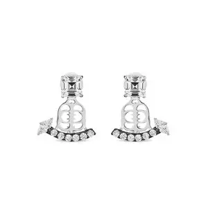 SALLY SKOUFIS Revival Ear Jacket With Man-made Diamonds - Silver/black/white