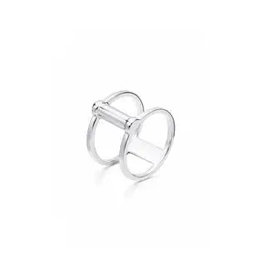 GOLD & HONEY Double Band Ring - Silver