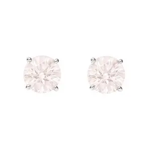 AUGUSTINE JEWELS Silver / Pink Rose Quartz Large Stud Earrings - Silver/pink