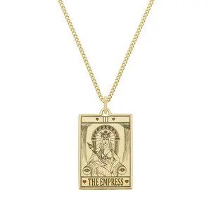 CARTERGORE Medium 9ct 375 “the Empress” Tarot Card Necklace - Gold