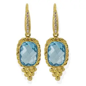 VINTOUCH ITALY Juno Topaz Earrings - Blue