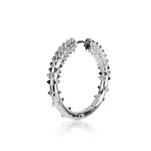 KASUN LONDON Medium Hoop Earring - Silver