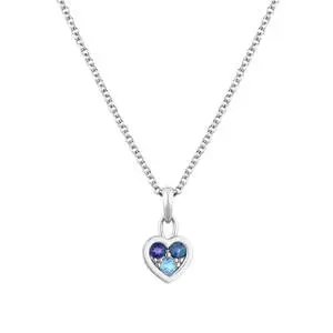 DINNY HALL Silver / Blue My World Blue Gem Silver Heart Pendant - Silver/blue