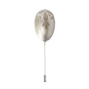 SAULE LABEL Nova Lapel Pin In Platinum Glow - Silver