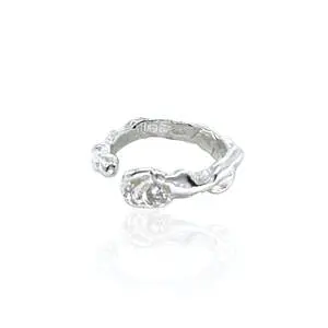 BIO-TRIMMINGS Onnes Sculpted Cubic Zirconia Ring - Silver
