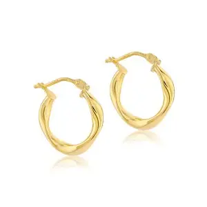 POSH TOTTY DESIGNS Plated Twisted Creole Hoop Earrings - Gold