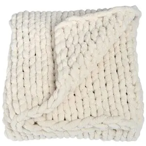 STARFISH PROJECT Woven Together Blanket In Creamy Beige - White