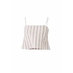 W.TWO White / Red The Bari Cropped Cami