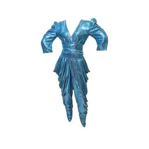 JULIA CLANCEY Sequin Turquoise Livzie Jumpsuit - Blue