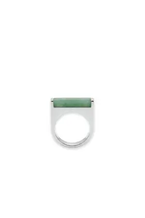 SEREE Year Of The Horse Jade Stone Saddle Ring - Green