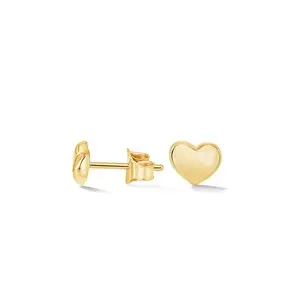 DOWER & HALL Waterfall Mini Heart Studs In Vermeil - Gold