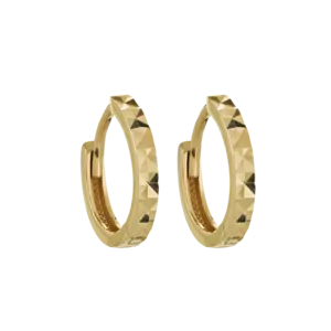 LA KAISER Solid Diamond Cut Mini Hoops - Gold