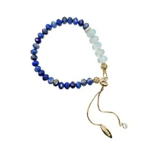 FARRA Natural Lapis With Opal Adjustable Bracelet - Blue