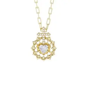 VANIMY The Sacred Heart Pendant Necklace - Gold