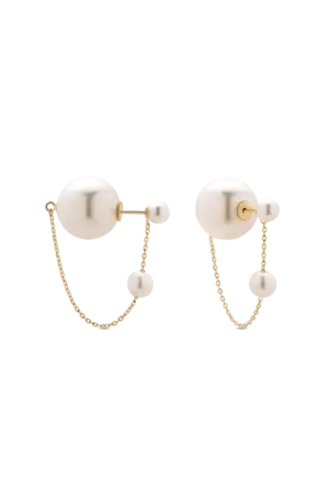 LISA&CO. Earrings Double Pearl Swing - Silver