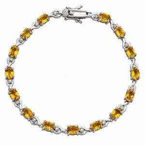BELINDA JEWELZ Elora Citrine Vintage Tennis Bracelet - Orange