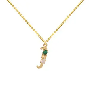 LAVANI JEWELS Multicolored Initial J Necklace - Yellow