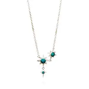 LILA RASA Celestial North Star Necklace Turquoise Gemstone - Silver