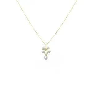 ALEGORIA JEWELLERY White / Gold Bavella Mini Drop Pearl Necklace White - White/gold