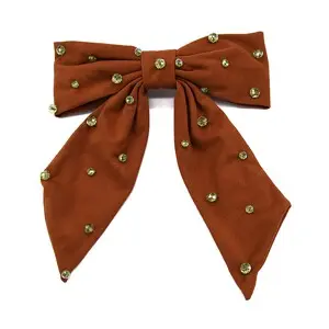 ADIBA Sprinkled Green Rust Handmade Hair Barrette - Brown