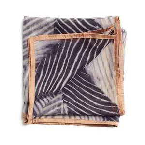 STUDIO VARIOUSLY Blue / Black Chiffon Square Scarf Samu Black Hand Crafted Shibori Print Silk Black - Blue/black