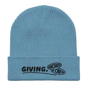 ANCHOR & CREW Light Giving Gen. Organic Cotton Embroidered Beanie - Blue