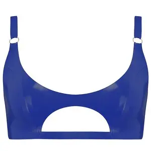 ELISSA POPPY Latex Cut Out Bralette - Blue