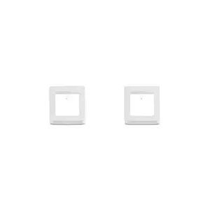 SHEIDA FARROKHI Square Stud Earrings - Solid White Gold White