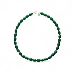 MISS CECILIA Forest Agate Bead Necklace - Green