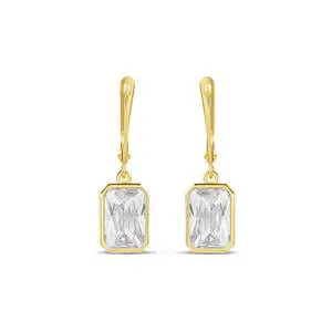 SHYMI Victorian Style Fancy Shape Drop Earrings Emerald - Gold