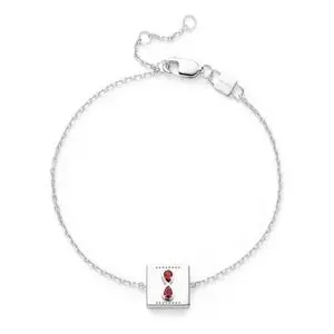 KOUREE Sterling Rhodolite Garnet Charm Bracelet - Silver