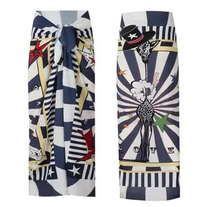 Loveist Store Capello Artistic Print Sarong Pareo - Blue